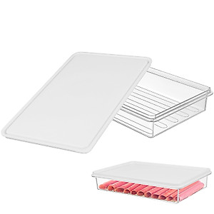 Hemoton Clear Meat Storage Container Bacon Keeper Box Bacon Storage Bins Refrigerator Meat Saver Case Fruit Vegetable Organizer for Home Kitchen 550ml