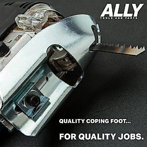 Ally Tools Coping Foot (2 Sets) for Jigsaw Attachment, Compatible with Most jigsaws, Allows Jigsaw to Bevel, Turn, and Pitch The Blade Without The Need for jigs or templates - Ideal for Contractors