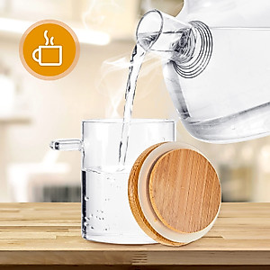 Set of 12 Airtight Glass Jars with Bamboo Lids and wood Spoons 6 oz Clear Glass Canisters Sugar Container Coffee Containers Coffee Canister for Kitchen Food Storage Organization Beans Tea Nuts Spice