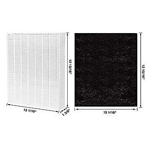 Goodsby 2 Pack Replacement H13 True HEPA Filters Pack for Coway Air Purifier AP1512HH AP-1512HH-FP AP-1518R AP-1519P and Airmega 200M, 2x True HEPA Filters and 8x Activated Carbon Pre Filters #3304899