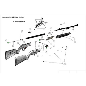 JL Missouri Parts Crosman Pumpmaster 760 B 2100 B Rear Sight Ramp Ad. Pellet BB Gun Air Rifle Part Elevator