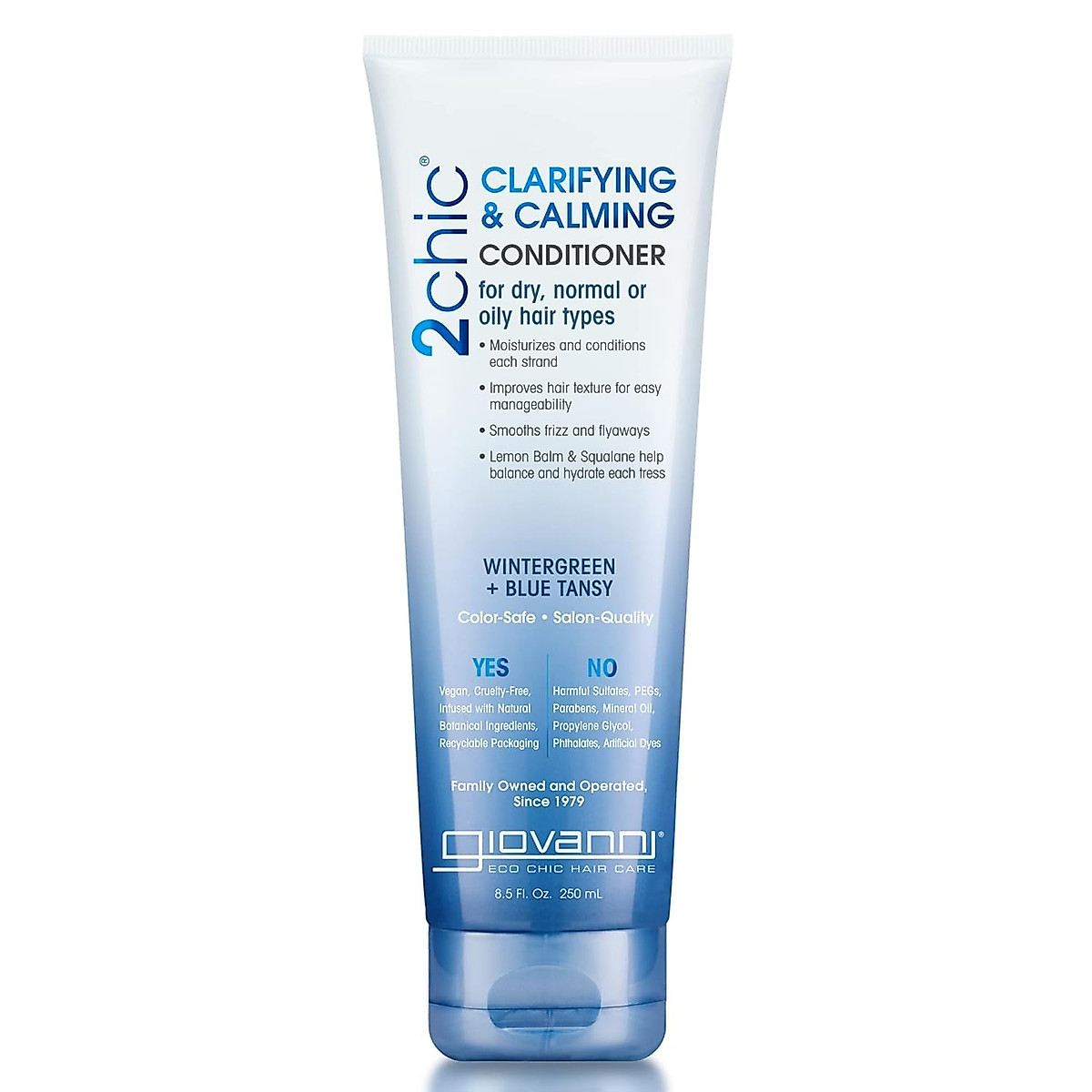 GIOVANNI 2chic Clarifying & Calming Conditioner - Clarifying Hair Conditioner, Helps Remove Residue, Hydrating, Detox Conditioner, Color Safe, Wintergreen & Blue Tansy - 24 oz