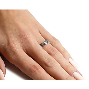 CloseoutWarehouse 925 Sterling Silver Celtic Wicca Pagan Eternity Ring (Sizes 2-15) (Silver, 8)