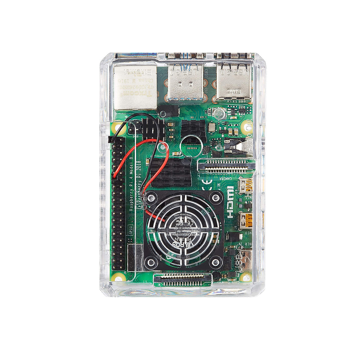 Vilros Basic Starter Kit for Raspberry Pi 4 with Fan Cooled ABS Case Includes Raspberry Pi Board and 7 Accessories (1GB, Clear Transparent Case)