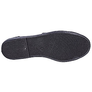 Soda Flat Women Shoes Linen Canvas Slip On Loafers Memory Foam Gel Insoles OBJI-S (All Black, Numeric_11)