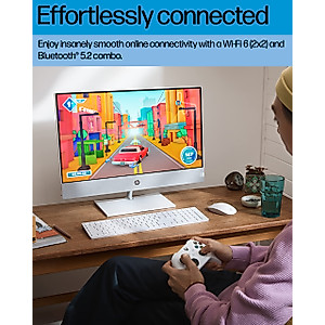 HP Pavilion 23.8 inch All-in-One Desktop PC, Intel Core i7-12700T Processor, Intel UHD Graphics 770, 16 GB Memory RAM, 1 TB 7200RPM SATA Hard Drive, Windows 11 Home (24-ca1180, Snowflake White)