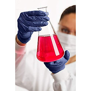 ASAP Thick High Risk Latex Powder Free Industrial Multi-Purpose Gloves, 12 inch Extended Cuff, Disposable, 14 mil, Dark Blue (Large - Box of 50)