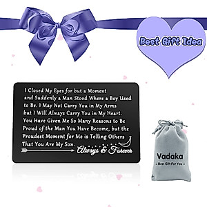 Son Metal Wallet Insert Card Son Gift from Mom to My Son Inspirational Card Son Birthday Gift Encouragement Gift Engraved Wallet Card Inserts Thanksgiving Day Christmas Wedding Gift Mom to Son Gift