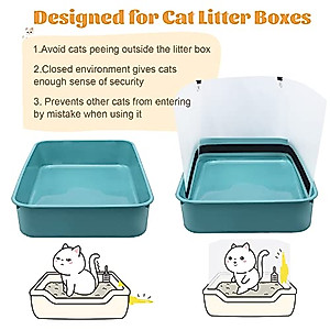 3Pcs Cat Litter Box Pee Shields, Cat Litter Box Pee Splash Guard Frosted Easy Clean Cat Litter Pan Pee for Open Top Litter pan (Litter Box Not Included)