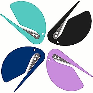 Letter Opener Plastic Razor Blade Paper Knife/Envelope Slitter Set in Sharp Black, 4 Pack