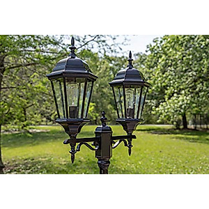 Kenroy Home 93434ORB Villa Lanterns, 2 Light Portable Post, Oil Rubbed Bronze