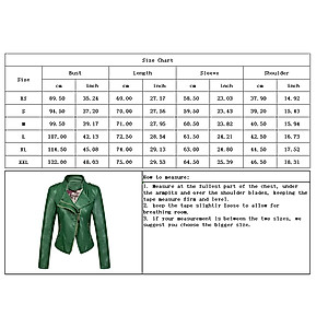 chouyatou Women's Candy Color Asymmetric Zip Slim Faux Leather Cropped Moto Jacket (X-Large, Green)