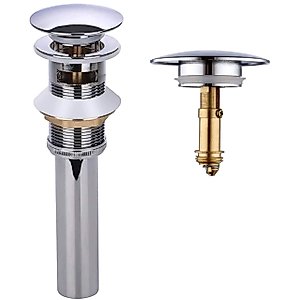 Royal Bathroom Sink Drain Stopper Pop up Drain Without Overflow for Vessel Sink Lavatory Vanity, Brushed Nickel