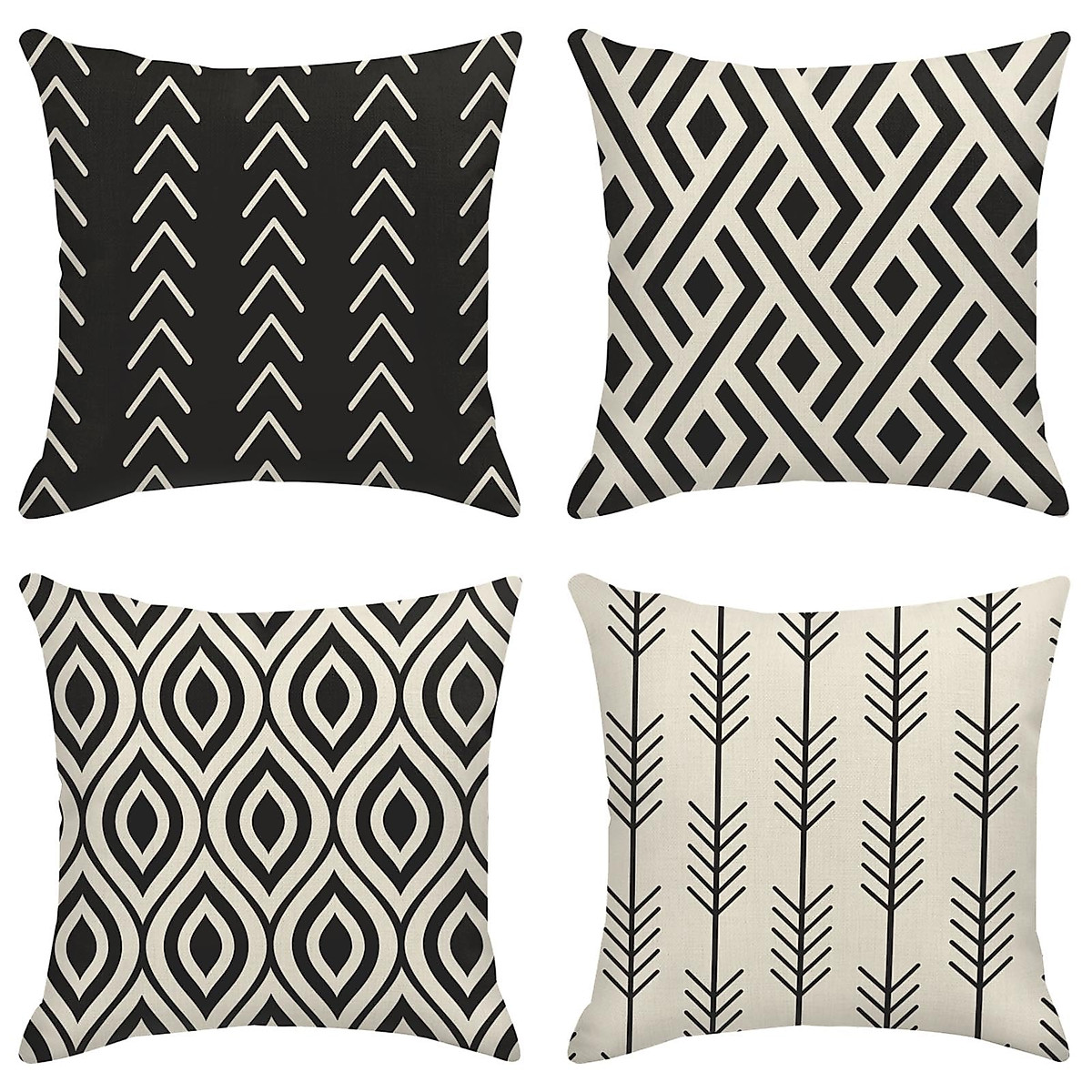 Sanwarm Throw Pillow Covers Home Decor Set of 4 Camouflage Dot Abstract Paint Black Pillow Cases Decorative 18 x 18 Inches Outdoor Cushion Couch Sofa Pillowcases