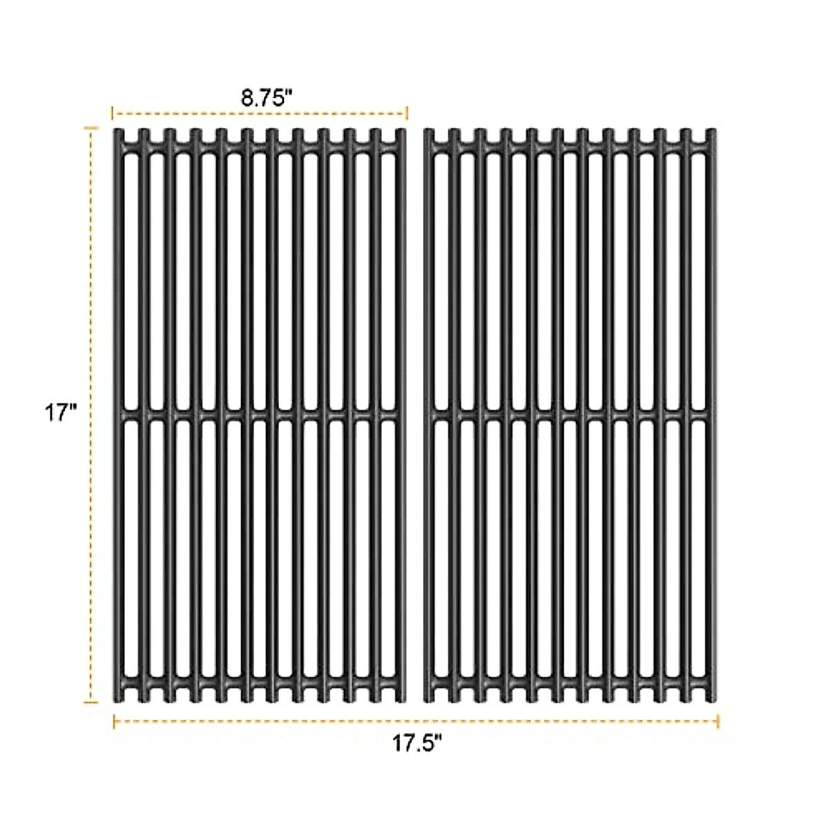 BBQ-PLUS Cooking Grates for Charbroil Commercial TRU-Infrared 2 Burner 463644220 463632320 463642316 463675016 463644220 G369-0030-W2,Cast Iron Grill Grids Replacement Parts for Charbroil,2 Pack