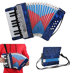 Kids Accordion, Professional Accordian Toy 17 Key 8 Bass Piano Accordion for Students, Beginner Accordion Mini Musical Instruments for Boys & Girls Music Lovers