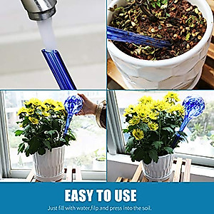 Brajttt Plant Watering Globes, 2 Pieces Automatic Watering Bulbs, Cute Glass Watering Globes with 2 Tags