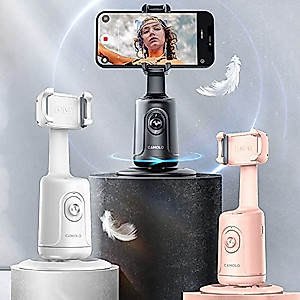Auto Face Tracking Tripod with Remote, 360° Rotation Auto Tracking Phone Holder, No App, Smart Phone Moving Tripod for Shooting Video, Live Vlog Rechargeable Battery(Black)
