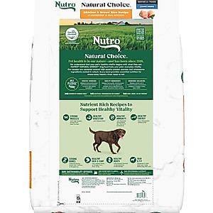 NUTRO NATURAL CHOICE Large Breed Senior Dry Dog Food, Chicken & Brown Rice Recipe Dog Kibble, 30 lb. Bag