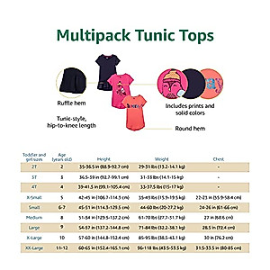 Amazon Essentials Girls' Short-Sleeve and Sleeveless Tunic Tops (Previously Spotted Zebra), Pack of 3, Black/Grey Horses/Pink, Medium