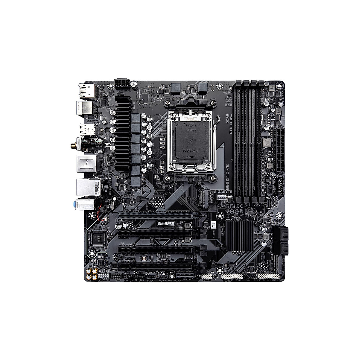 GIGABYTE B650M C V2 (AM5/ LGA 1718/ AMD/ B650/ Micro-ATX/ 5-Year Warranty/ DDR5/ PCIe 4.0 M.2/ PCIe 4.0/ USB 3.2 Gen1 Type-C/ 1GbE LAN/Motherboard)