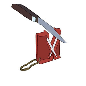 Lansky Mini Crock Sticks Knife Sharpener, Portable Keychain Blade Sharpener Tool, Ceramic Honing Rod for Knives - LCKEY