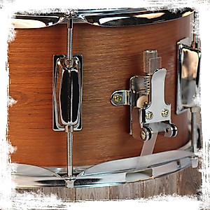 Popcorn Snare Drum by GRIFFIN | Soprano Firecracker 10" x 6" Poplar Wood Shell with Hickory PVC | Concert Percussion Musical Instrument with Drummers Kit Key & Deluxe Snare Strainer Throw Off Set