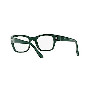 Persol PO3297V Rectangular Prescription Eyewear Frames, Green/Demo Lens, 52 mm