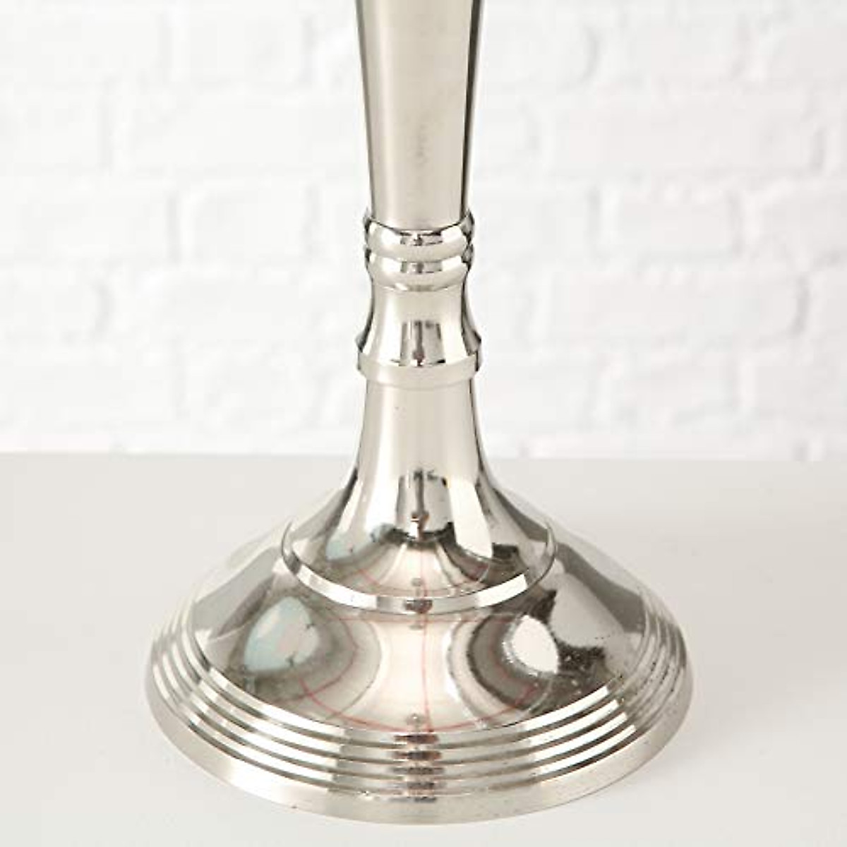 WHW Whole House Worlds Hamptons Five Taper Candle Silver Candelabra, Hand Crafted of Silver Aluminum Nickel, 2.5 Feet High, (30.75 Inches)