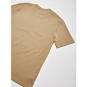 Dickies mens Heavyweight Crew Neck Short Sleeve Tee Henley Shirt, Desert Sand, Large US