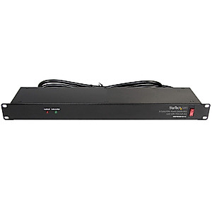 StarTech.com 19" 18U Server Rack Cabinet and 8 Outlet Horizontal 1U Rack Mount PDU Power Strip Bundle