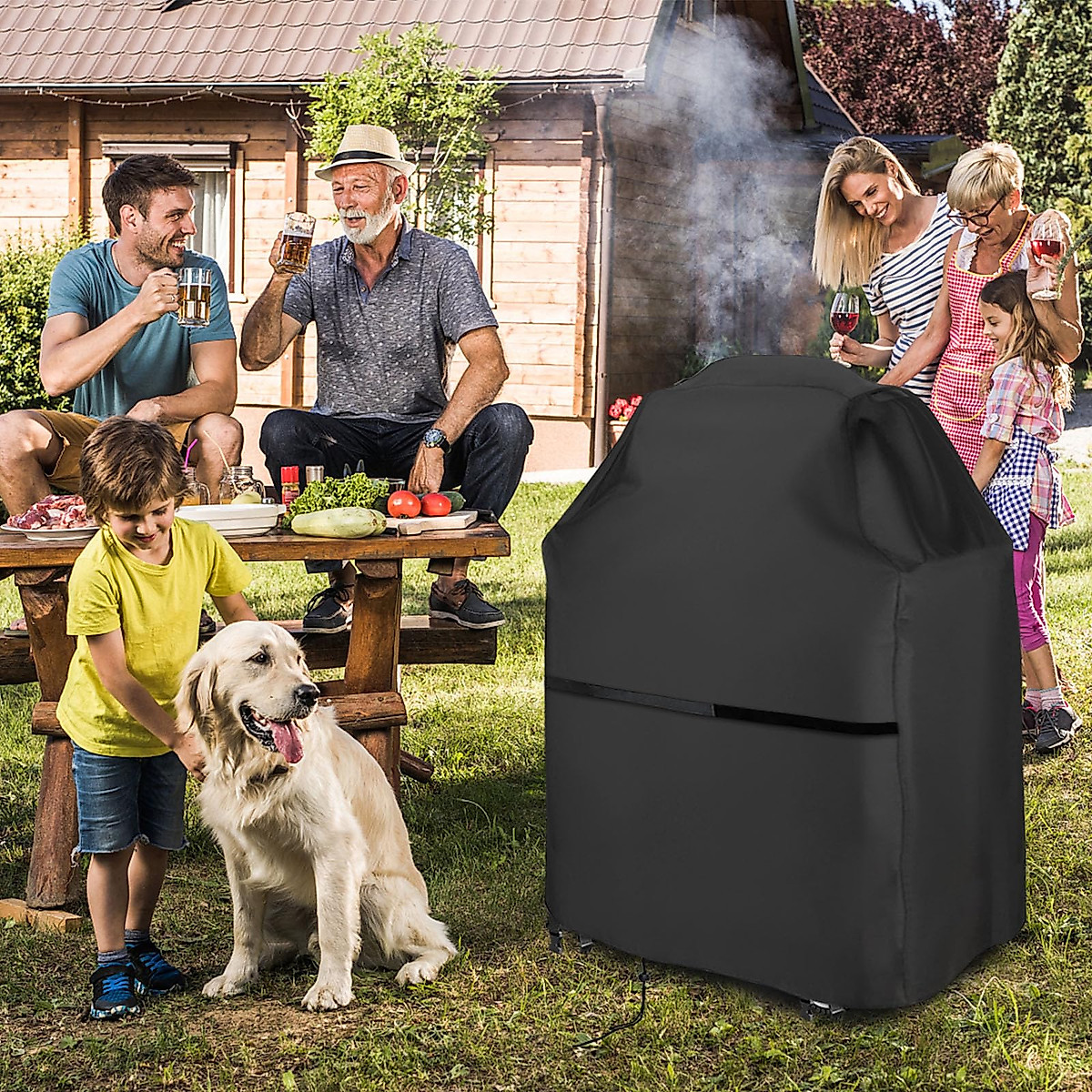 Aidetech Outdoor Grill Cover for Ninja XSKSTAND Woodfire Collapsible Outdoor Grill Stand, Waterproof BBQ Grill Cover Griddle Cover- 32 x 23x 40inch, Black