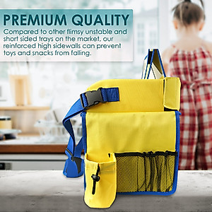 LoveAmoo Kids Travel Tray, Organizer, Toddler Car Seat, Lap Tray, Snacks Table & Dry Erase Board in Car for Child Road Trip Travels (Boys and Girls)