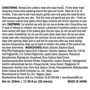 Lululun 32pc Sheet Facial Mask, Patented Daily Anti-aging Hydrating & Moisturizing Face Mask Sheet Pack Set, Japanese Organic & Natural Skincare, PRECIOUS GREEN