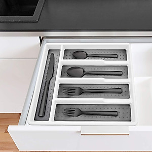 LIANYU 30-Piece Black Silverware Set with Tray, Stainless Steel Square Flatware Cutlery Set for 6, Black Eating Utensils for Home Restaurant, Dishwasher Safe, Mirror Finished