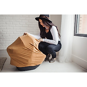 Copper Pearl Multi-Use Cover: Car Seat Covers, Nursing Cover, and Stroller Cover for Sun - Stretchy Fabric, All-Season Use, Stylish Designs, Easy Access for Moms - Camel