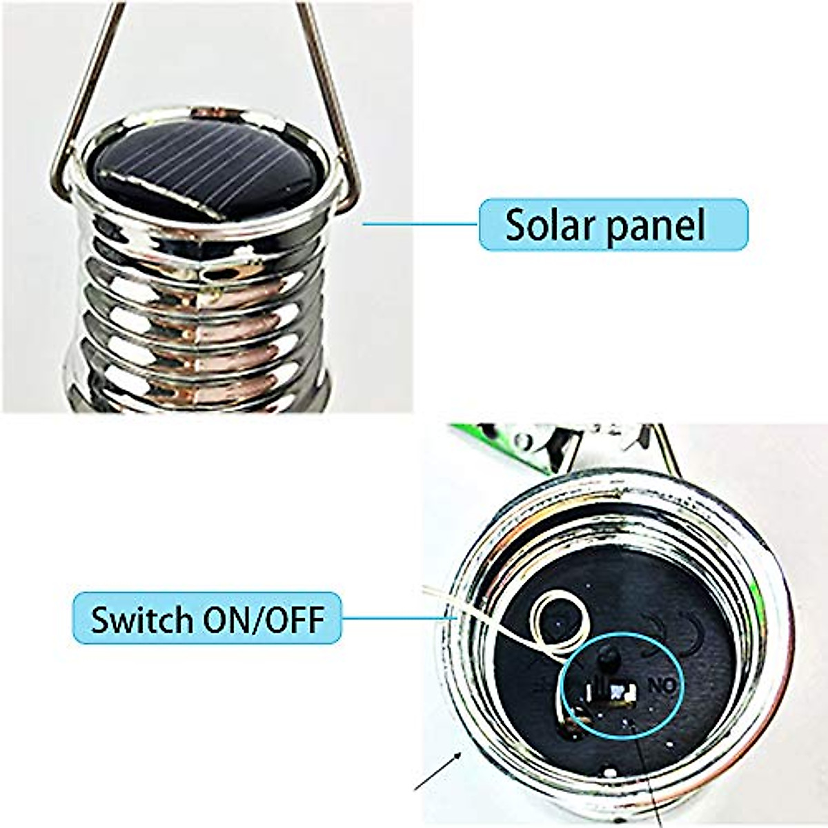 pearlstar Solar Light Bulbs Outdoor Waterproof Garden Camping Hanging LED Light Lamp Bulb Globe Hanging Lights for Home Yard Christmas Party Holiday Decorations (6 Pack-Solar Light Bulbs)