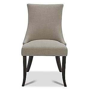 CHITA Farmhouse High Back Dining Chairs, Fabric Modern Upholstered Chairs, Dining Room Chairs Set of 2, Flax Beige