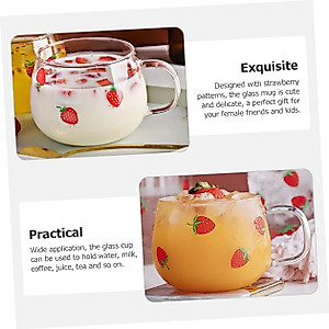 STOBAZA 5pcs Strawberry Drinking Glass Clear Glass Mugs Coffee Glass Mug Clear Glass Coffee Mugs Tea Cup Glass Coffee Cups Coffee Glasses Printing Glass Transparent Water Cup