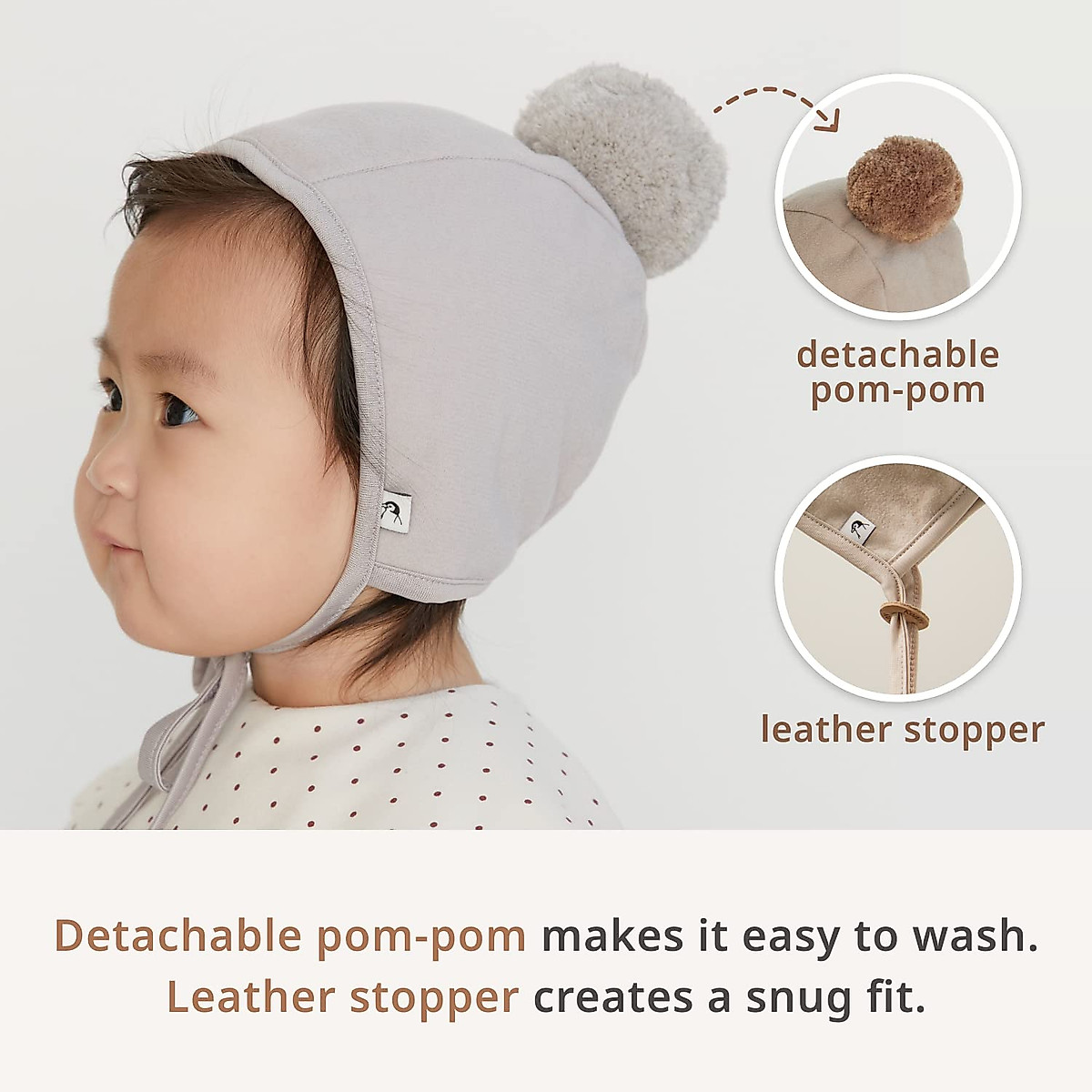 Konny Baby Fleece Winter Bonnet for Infant (Brown)