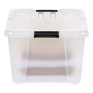 IRIS USA 45 Quart Plastic Storage Container Bin with Latching Lid, Clear, 4 Pack