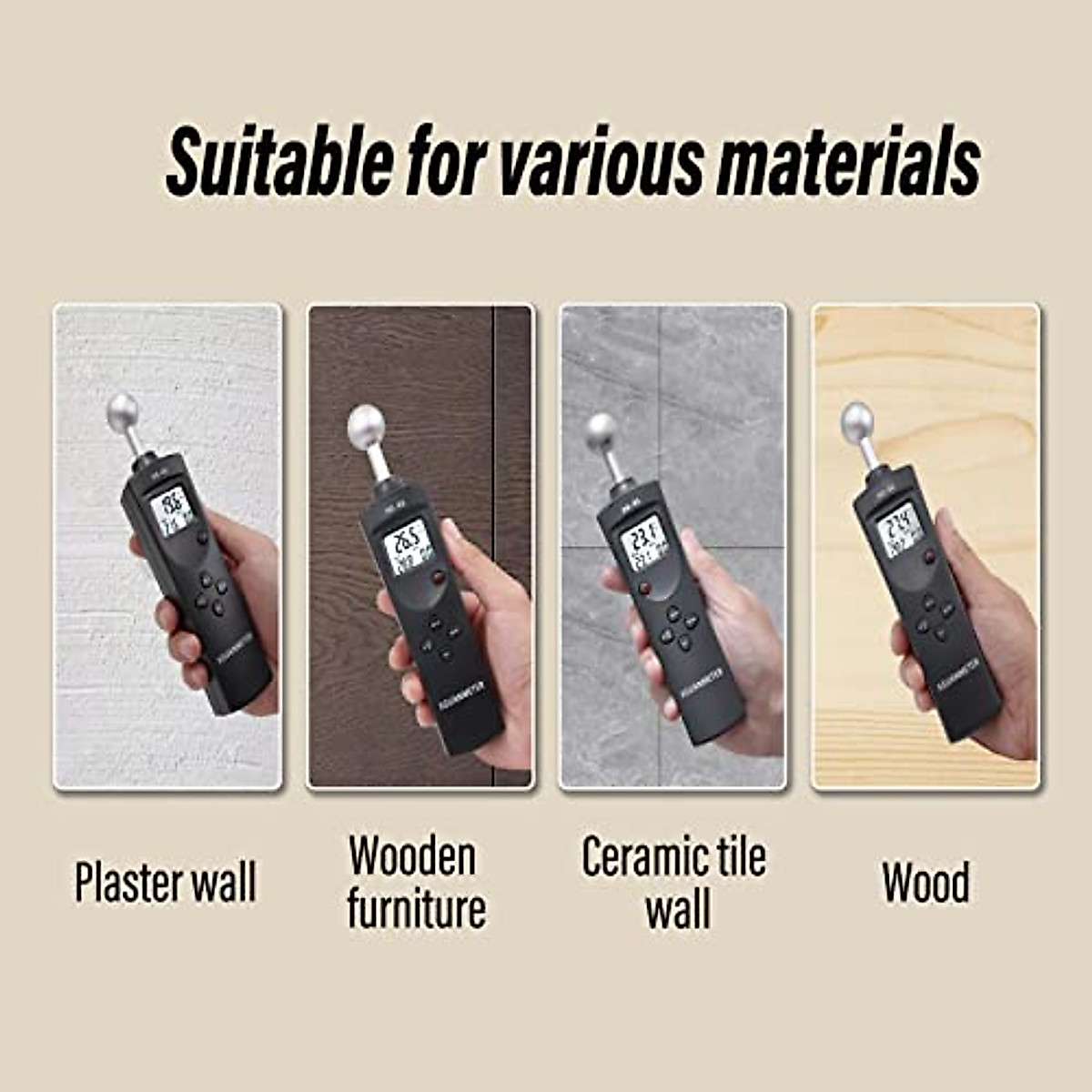 XG-01 Pinless Moisture Meter for Non-Destructive Moisture Detection in Drywall, Wood, and Masonry-Spherical sensor