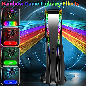 PS5 Console Plates with Vent and RGB LED Light Strip, SIKEMAY Accessories 400+ Effects LED Light Ring Console Cover for PlayStation 5, PS5 Side Plates Hard Shockproof Anti-Scratch Shell