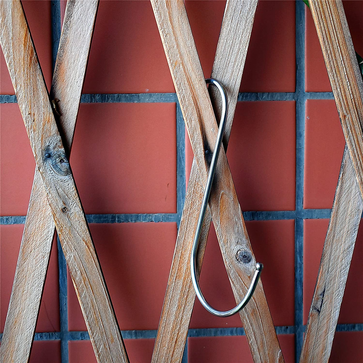 GOTOONE S Hooks Hanging Metal Hook (12 Pack) Stainless Steel Large 6 Inch with Round Stopper Non Slip for Closet Clothes Plants Cups Towels Tools Ornament (Silver)