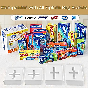 Ziplock Bag Organizer for Kitchen Drawer Pantry, 4 PC Plastic Bag Storage Organizer Container with Openable Top Lids, Suitable for Gallon Quart Sandwich Snack Bags