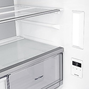 SAMSUNG RF23A9071SG 36 Inch Smart Freestanding Counter Depth 4 Door French Door Refrigerator in Black Stainless Steel