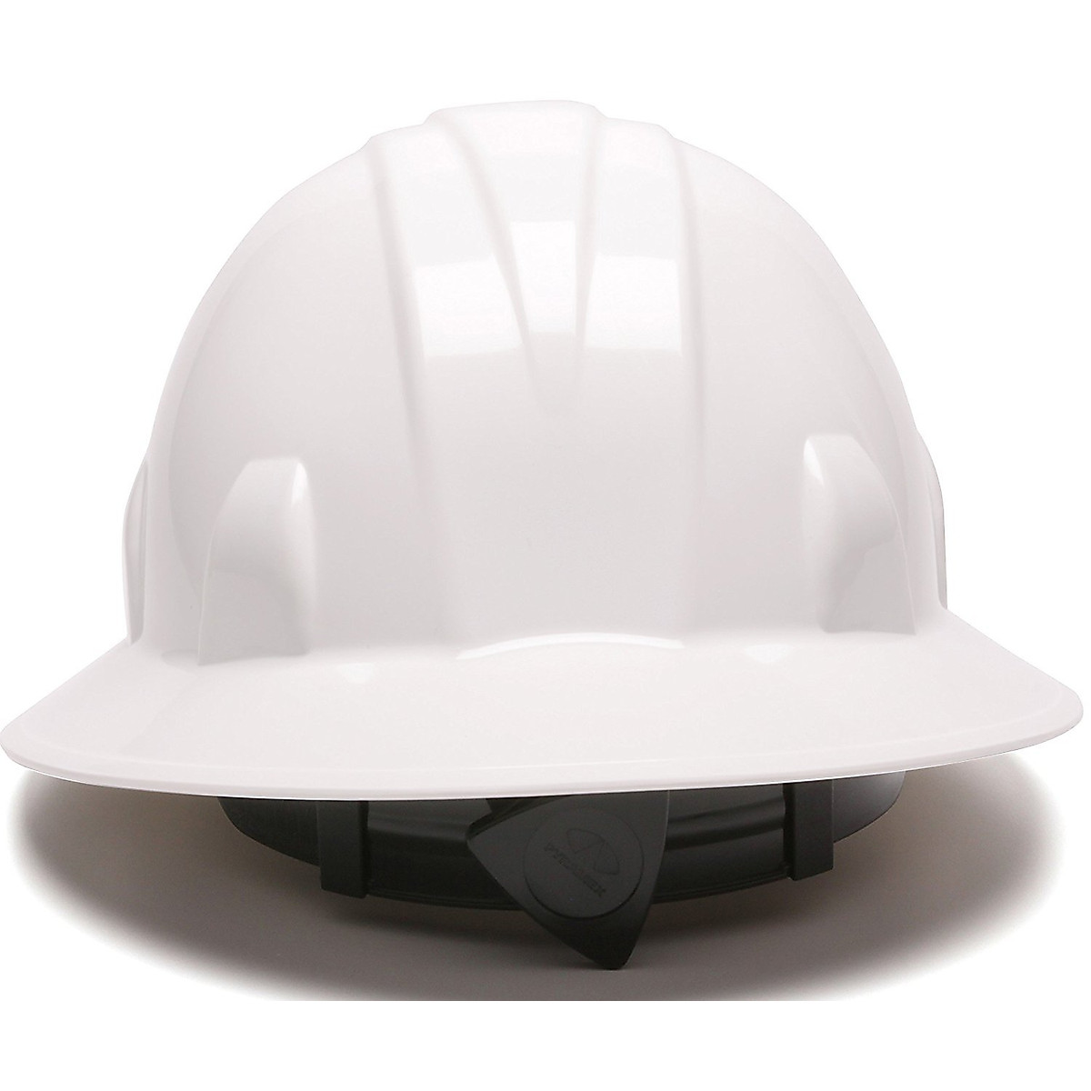 Pyramex HP24110 Full Brim Hard Hat 4 Point Ratchet Suspension - White, 12 Count
