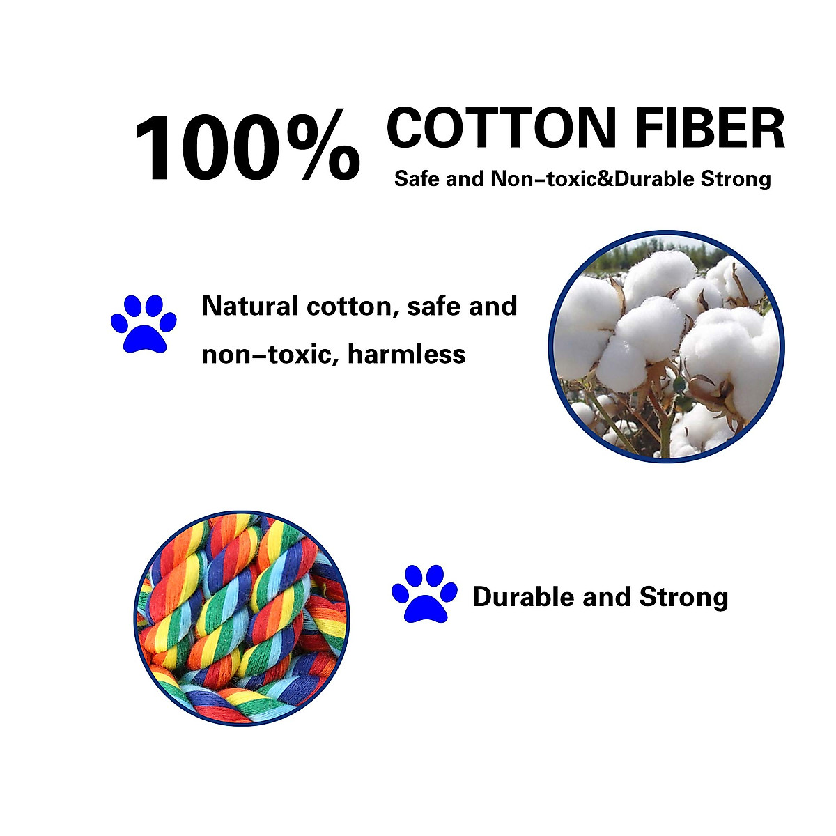 GOGOPETS Dog Chew Toys Rope - Colorful Rope Puppy Chew Toys Washable Cotton Rope Toys Set for Small Dog Puppy Pet（4 Packs/Set）