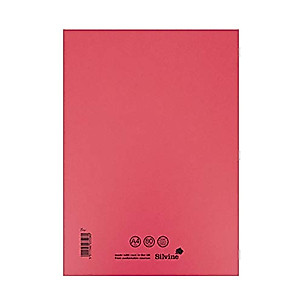 Silvine A4 Red Exercise Book, Lined With Margin - 80 Pages (Pack of 10)