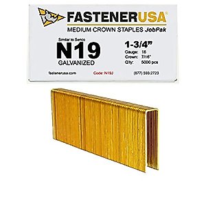 1-3/4" Leg x 7/16" Crown 16GA GALV N19 Staples 5,000ct | N19J
